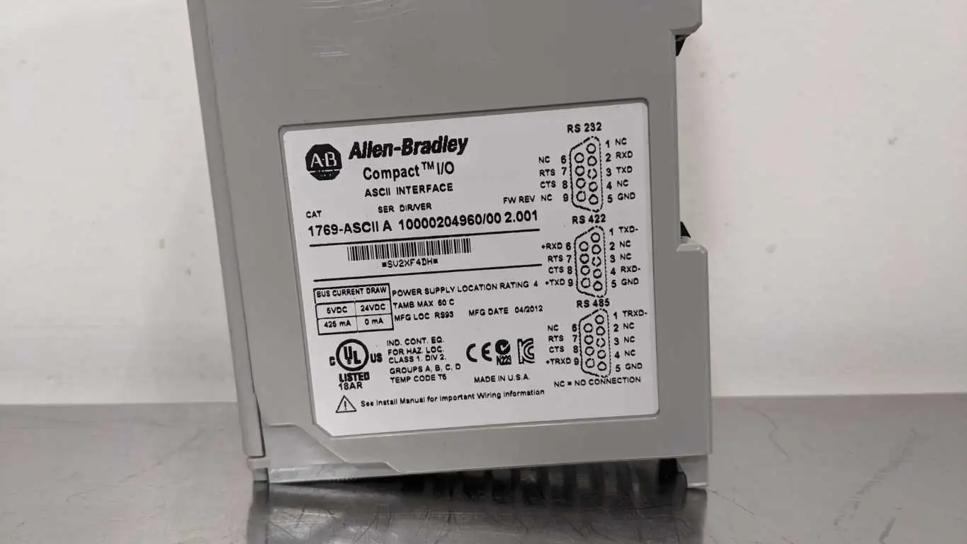 Allen-Bradley 1769-ASCII Compact I/O ASCII Interface Ser A – NEO Surplus