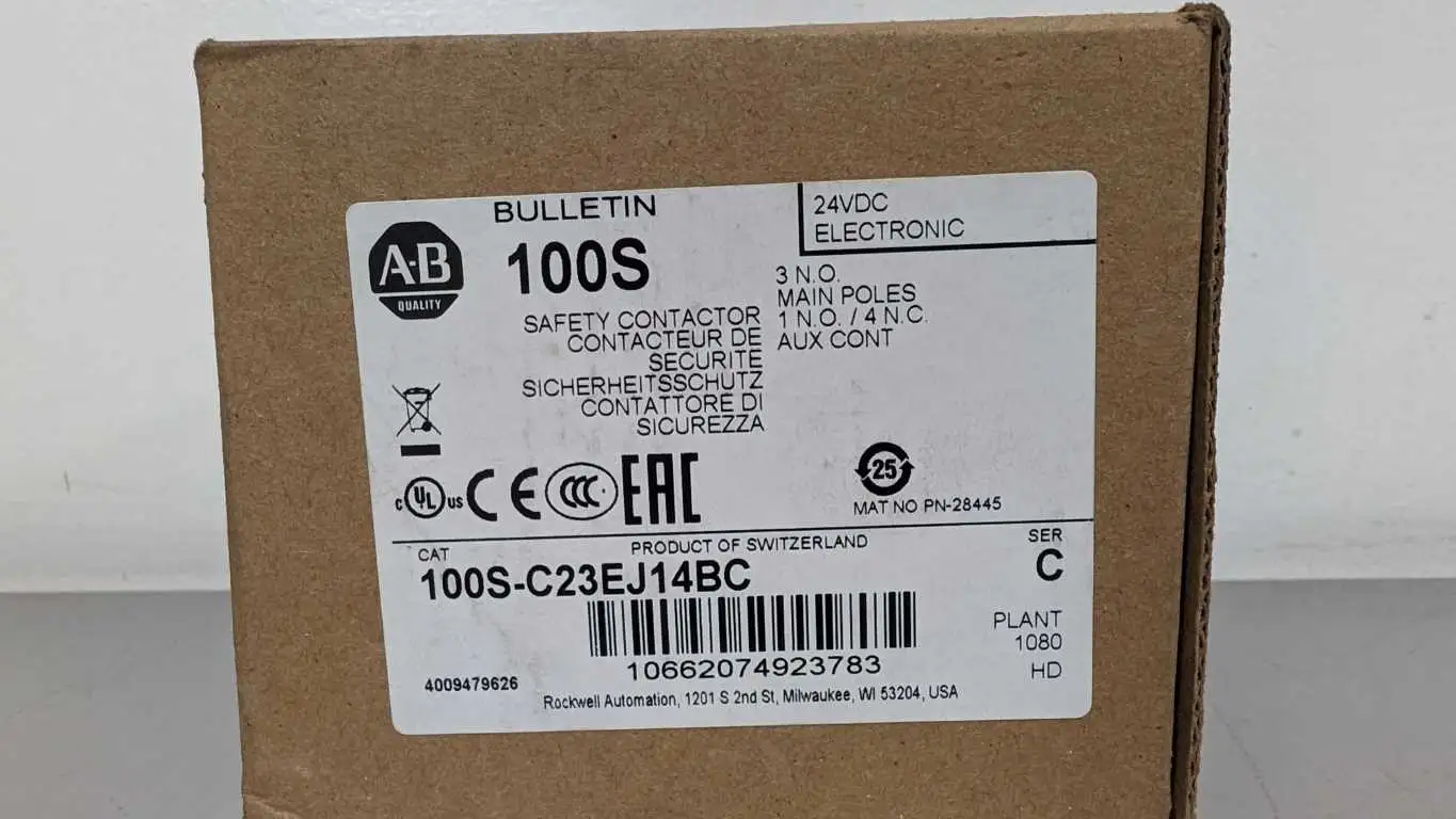 Allen-Bradley 100S-C23EJ14BC Safety Contactor PN-28445 Ser C 24VDC ...