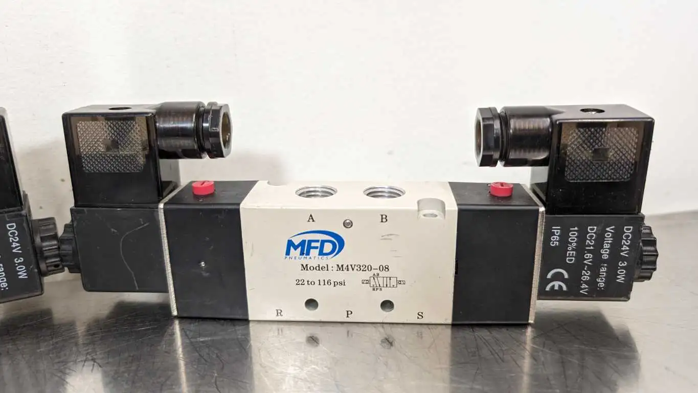 2 Pack MFD Pneumatics M4V320-08 Solenoid Valve 22-116 PSI 24VDC 24VDC ...