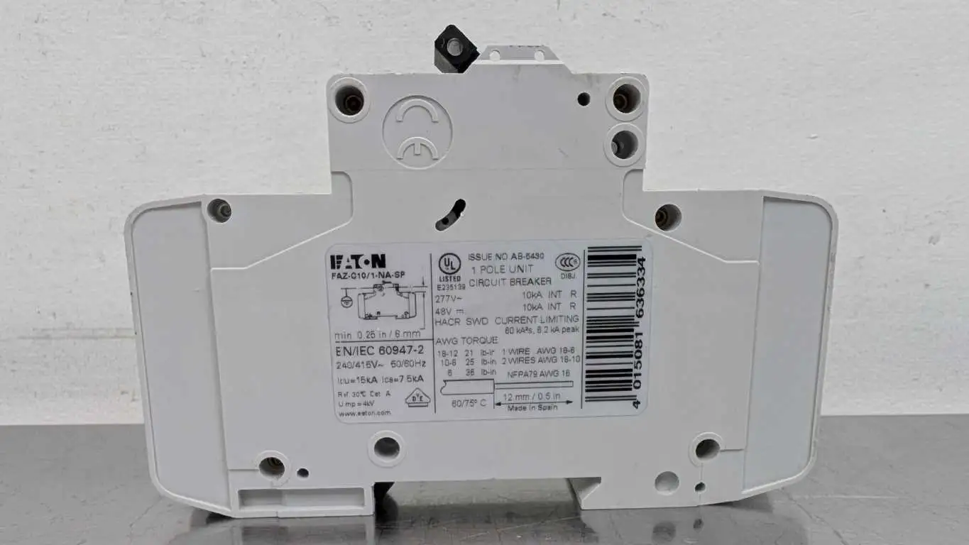 Eaton FAZ-C10/1-NA Miniature Circuit Breaker 277VAC/48VDC 10A – NEO Surplus