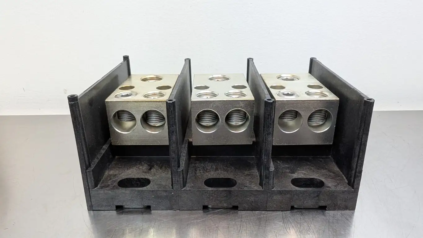 Ferraz Shawmut 69063 Power Distribution Block (1)500MCM-#4 X (2)350MCM-#6 3 Pole – NEO Surplus