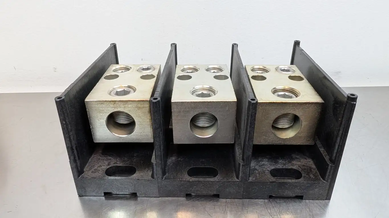 Ferraz Shawmut 69063 Power Distribution Block (1)500MCM-#4 X (2)350MCM-#6 3 Pole – NEO Surplus