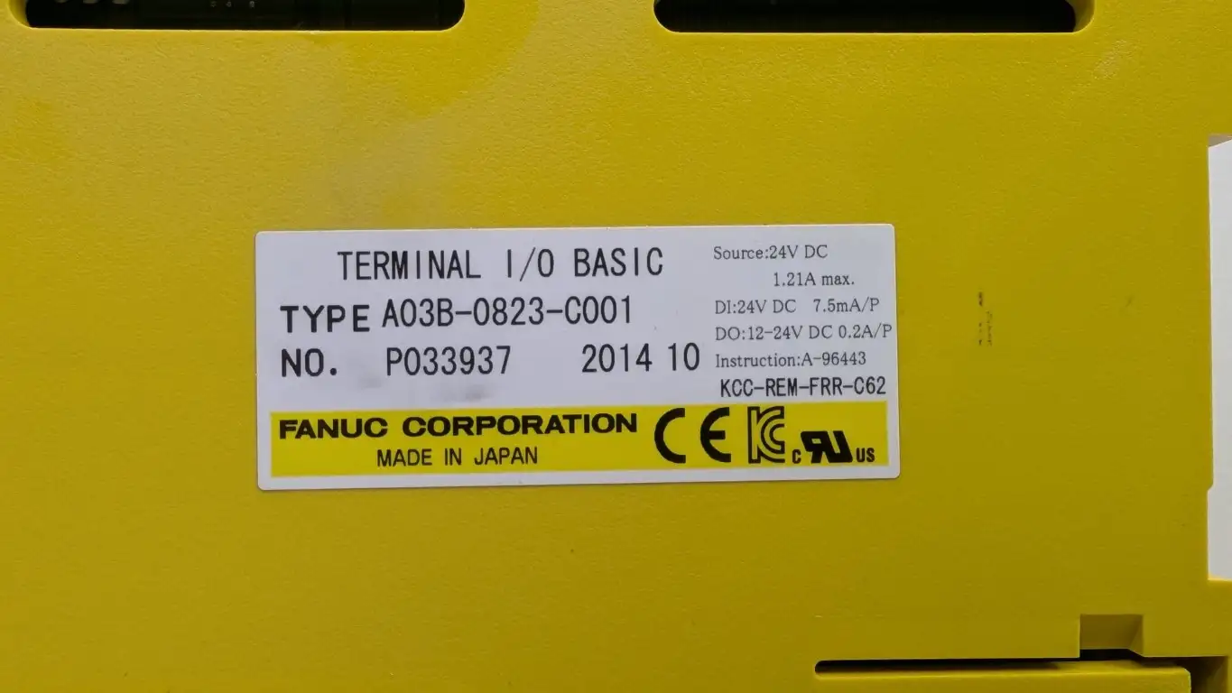 Fanuc A03B-0823-C001 Terminal I/O Basic 24VDC 1.21A – NEO Surplus