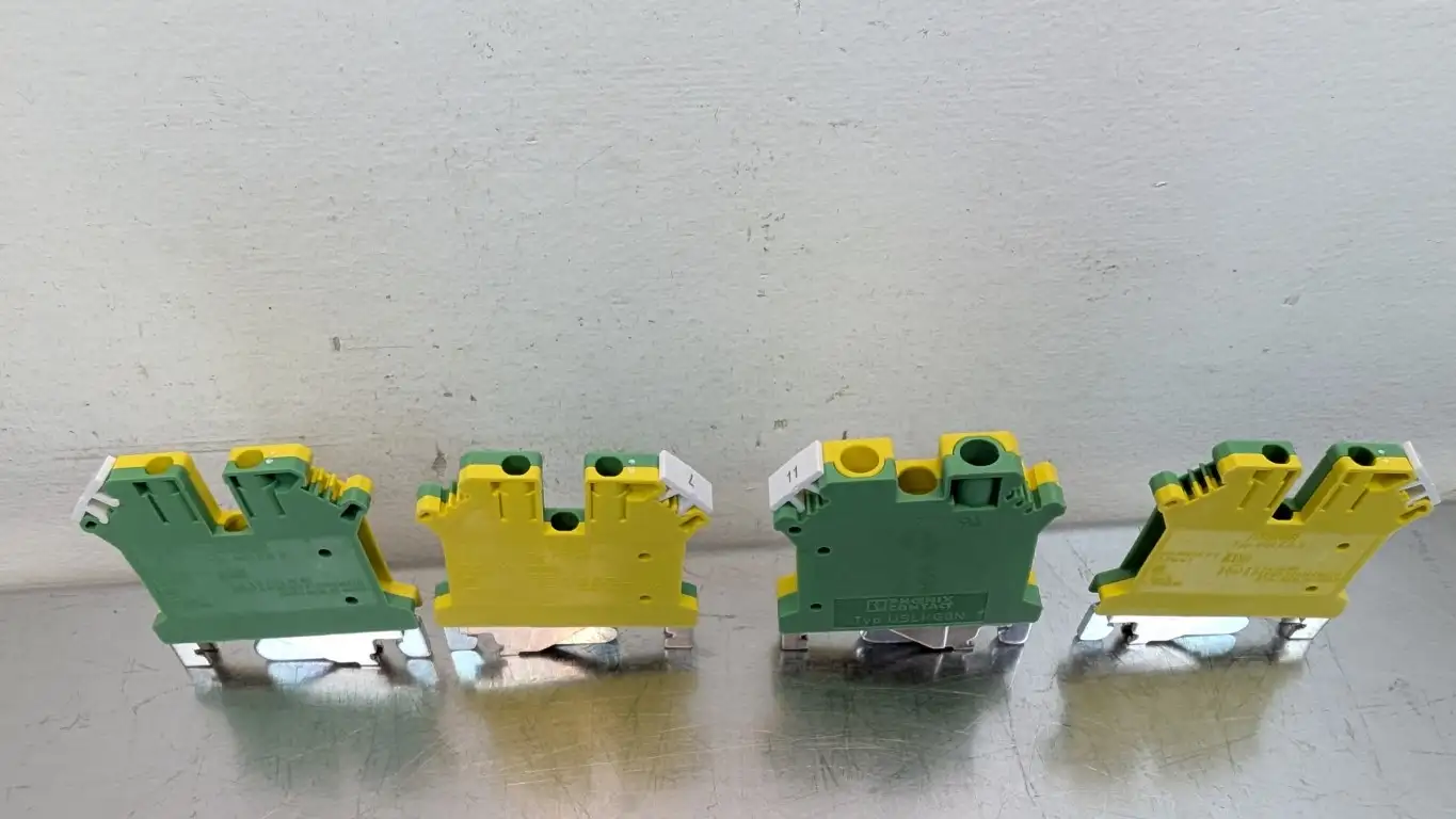 4 Pack Phoenix Contact USLKG 3 Grounding Terminal Block Green Yellow ...