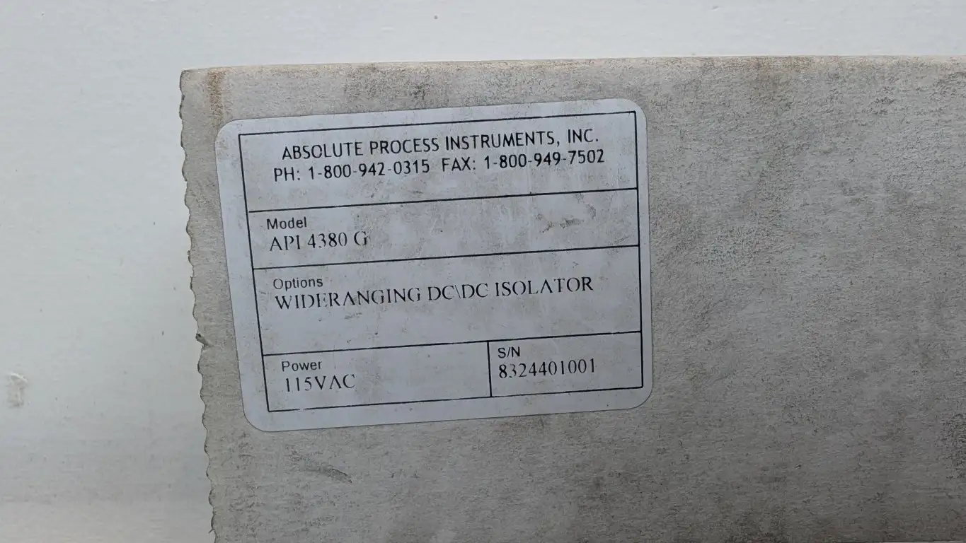 Absolute Process Instruments API 4380 G Wide Ranging DC/DC Isolator ...